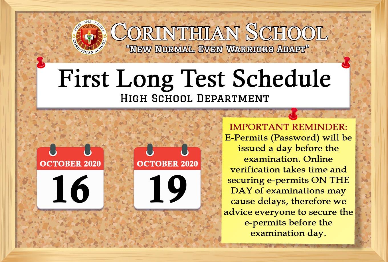 Upcoming Test - Corinthian School Inc
